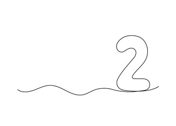 Number zero continuous one line drawing black Vector Image