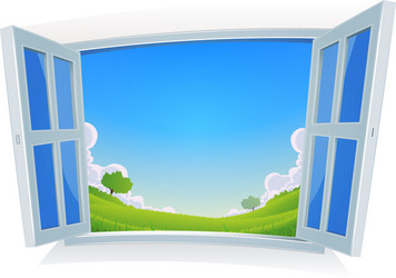 Summer landscape outside the window Royalty Free Vector