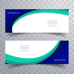 Modern wave header set design template Royalty Free Vector