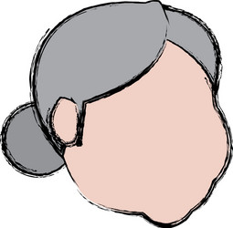 Character faceless mrs claus hair hat Royalty Free Vector