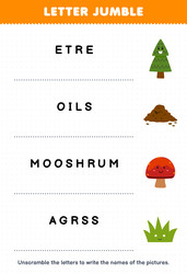 Education game for children letter jumble write Vector Image