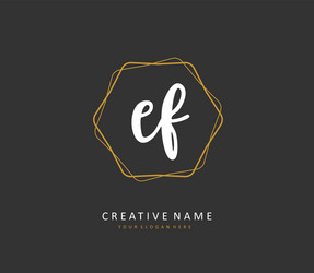 Ef initial letter handwriting and signature logo Vector Image