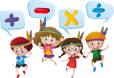 Kids having math lesson Royalty Free Vector Image