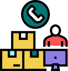 Stock management line icons collection inventory Vector Image