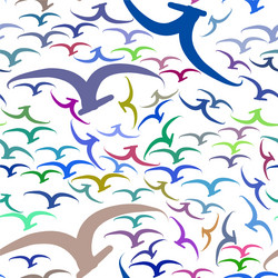 Seamless abstract flying birds artwork wallpaper Vector Image