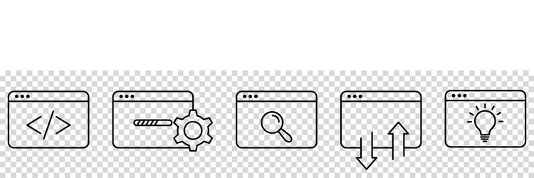 Software development icons modern outline symbols Vector Image Software development icons modern outline symbols Vector Image