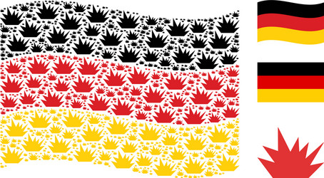 Germany flag pattern of boom explosion items Vector Image