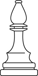 Bishop white piece icon outline style Royalty Free Vector