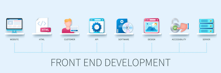 Front end development concept with icons website Vector Image