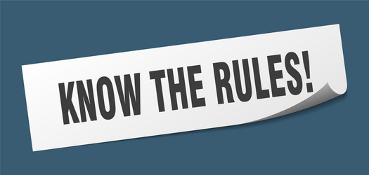 Rules sticker rules label Royalty Free Vector Image