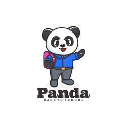 Cute panda on his way to school Royalty Free Vector Image