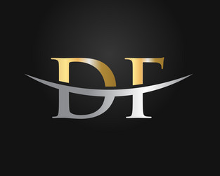 Modern df logo design for business and company Vector Image
