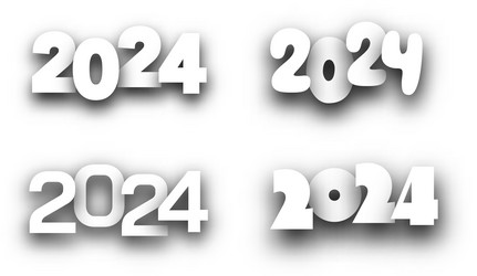 New year 2024 different paper numbers for Vector Image