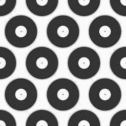 Vinyl records seamless pattern record Royalty Free Vector