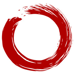 Zen circle red blood japanese art symbol Vector Image