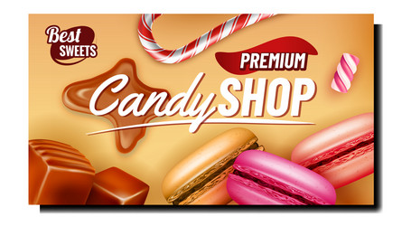 Sweet shop creative promotional poster Royalty Free Vector