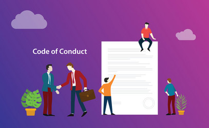 Code of conduct team people work together Vector Image