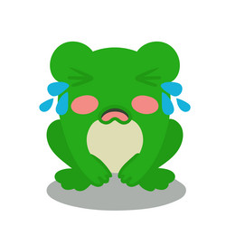Sad frog cute cartoon frog Royalty Free Vector Image