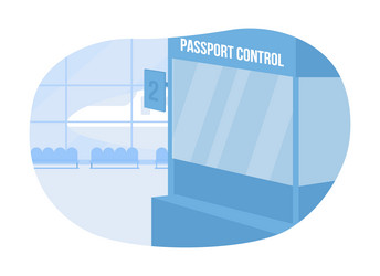 Passport control interior with crossing borders Vector Image
