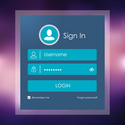 Modern login form page website ui elements Vector Image