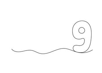 Number zero continuous one line drawing black Vector Image