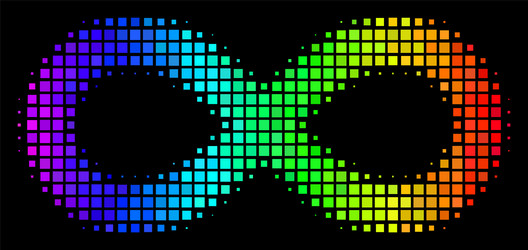 Colorful rainbow circle in halftone dot Royalty Free Vector