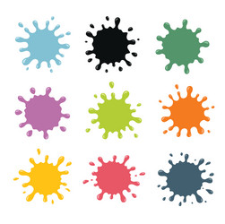 Colorful set of paint spots Royalty Free Vector Image