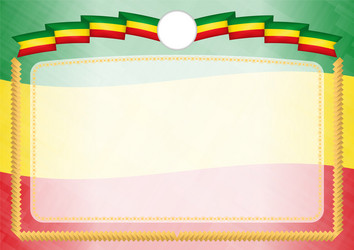 Vertical frame and border with ethiopia flag Vector Image