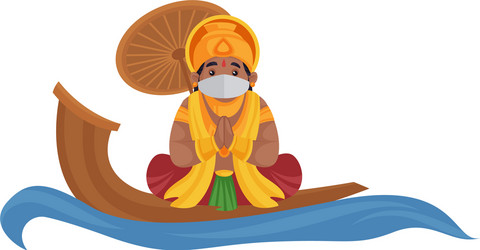 King mahabali cartoon Royalty Free Vector Image