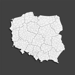 Map country poland divided on regions Royalty Free Vector