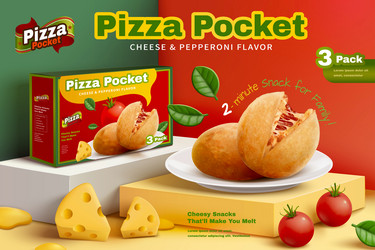 Pizza pocket ad template Royalty Free Vector Image