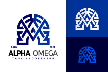 Omega cross logo design brand identity logos Vector Image