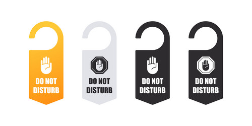 Door hanger signs tags on air do not disturb Vector Image