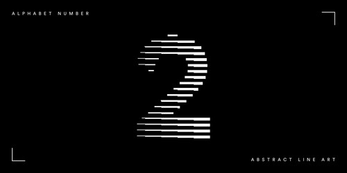 Number 2 abstract modern lines art Royalty Free Vector Image