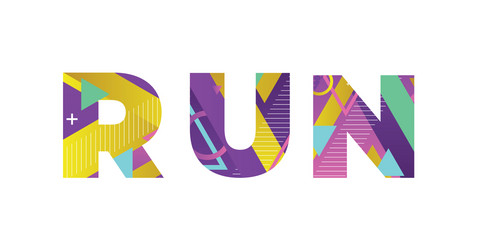 Run Word Vector Images (over 990)