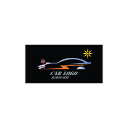 Solar power car logo design abstract Royalty Free Vector
