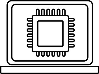 Technology cpu motherboard chip cartoon Royalty Free Vector