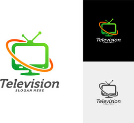Tv creative logo concepts television design Vector Image