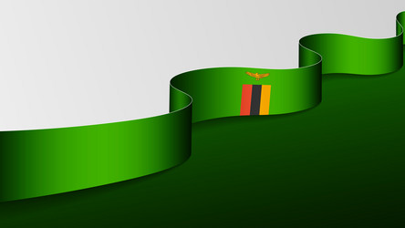Zambia ribbon flag background Royalty Free Vector Image