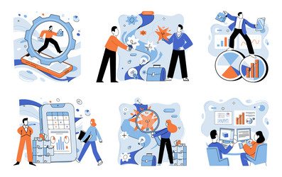 Business operations control is compass directing Vector Image