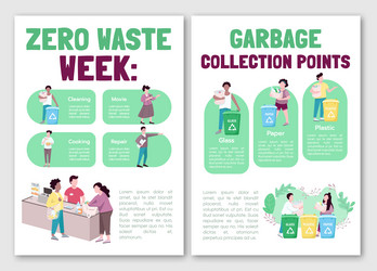 Zero waste lifestyle tips flat brochure template Vector Image