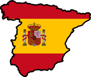 Navarra map with spanish national flag Royalty Free Vector