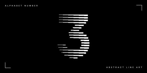 Number 2 abstract modern lines art Royalty Free Vector Image