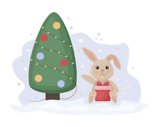 Rabbit Under the Tree Vector Images (77)