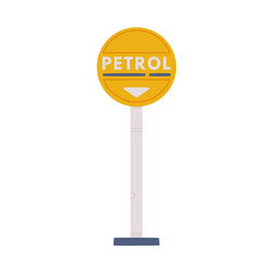 Round gas signpost or road sign with direction Vector Image