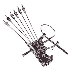 Detailed arrow quiver container cut out Royalty Free Vector