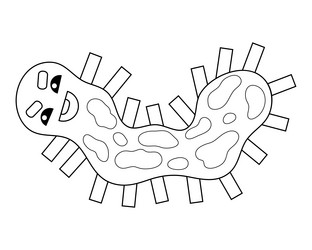 Coloring book cute bacteria and virus character Vector Image