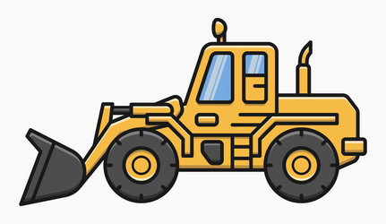 Front loader construction machine line shape icon Vector Image