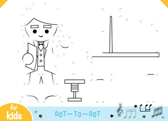 Numbers game dot to dot game for children Vector Image