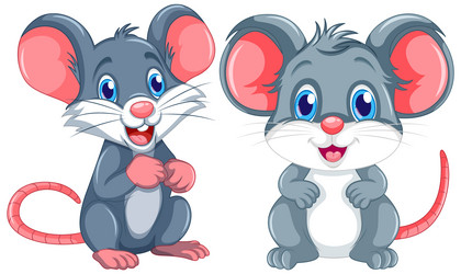 Set of mouse and rat cartoon Royalty Free Vector Image